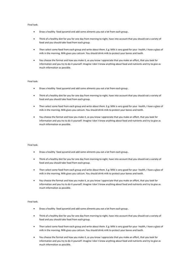 Final task food | DOC