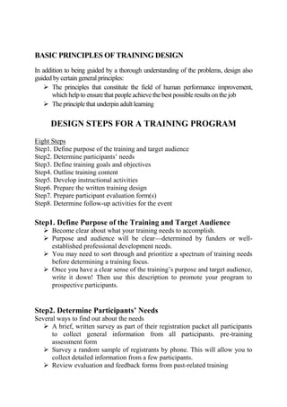 TRAINING DESIGN | DOCX