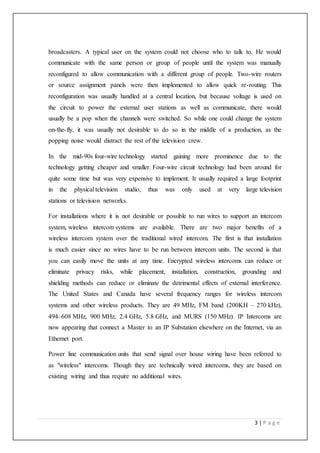 Technical report on Transistor Based Intercom System | DOCX