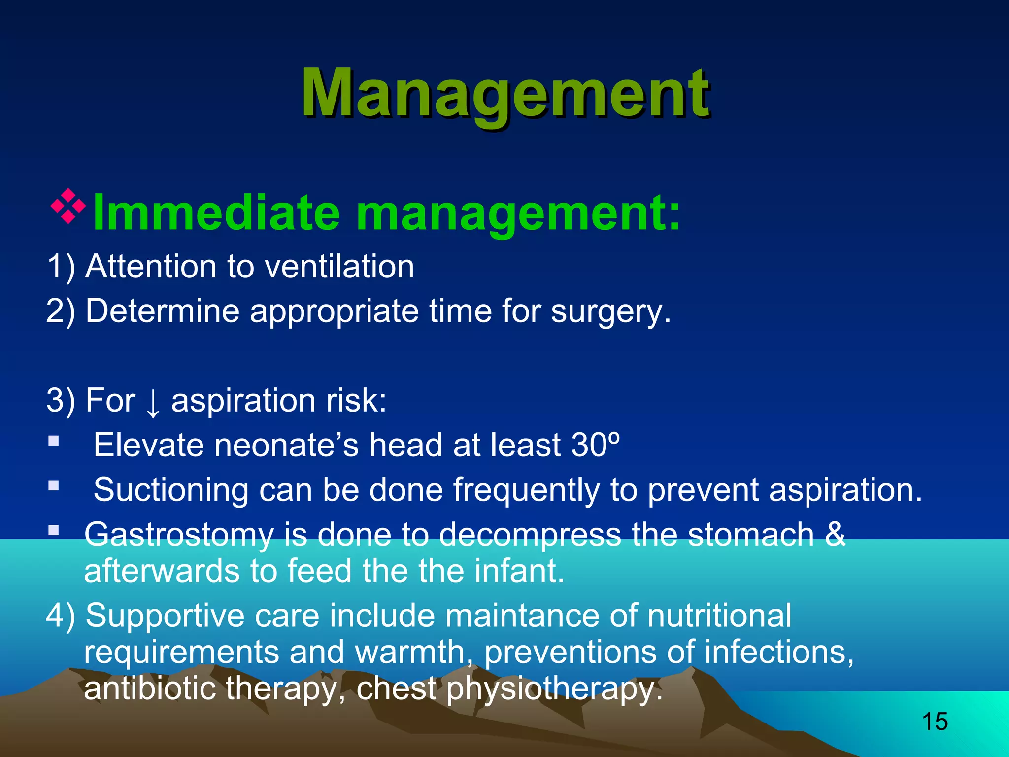 Tracho oesophagial fistula | PPT