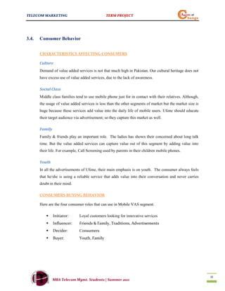 Advertising Campaign for Ufone VAS - A Telecom Marketing Report | PDF