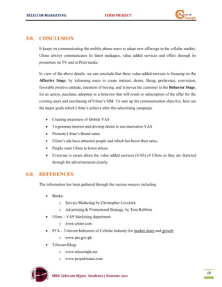 Advertising Campaign for Ufone VAS - A Telecom Marketing Report | PDF