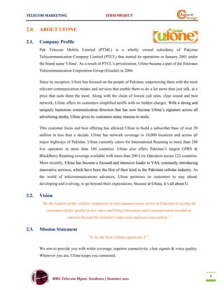 Advertising Campaign for Ufone VAS - A Telecom Marketing Report | PDF