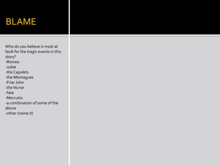 Romeo and Juliet Test | PPTX