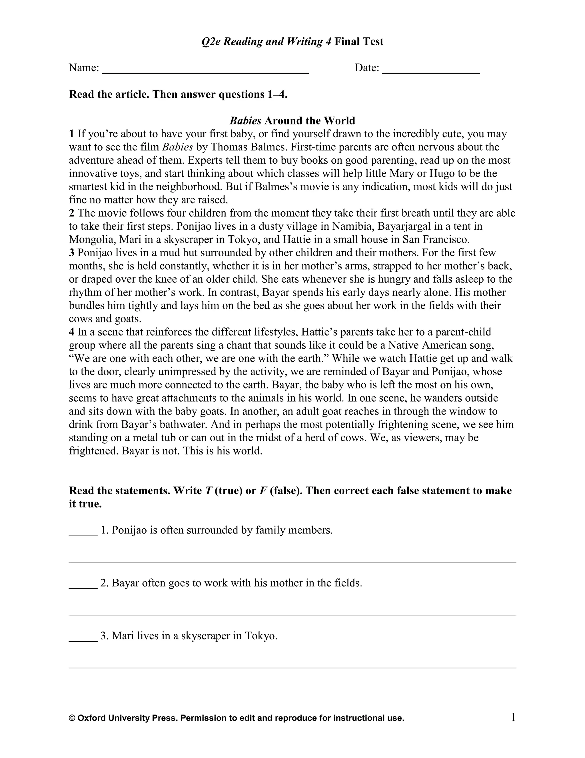 Revision on Book 4 Q Skills | PDF