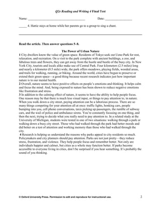 Revision on Book 4 Q Skills | PDF