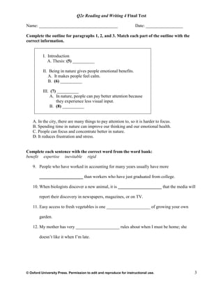 Revision on Book 4 Q Skills | PDF