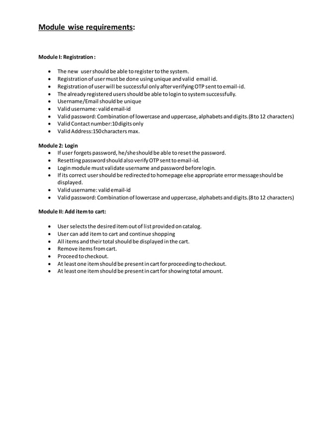 Online Shopping System Test case Writing