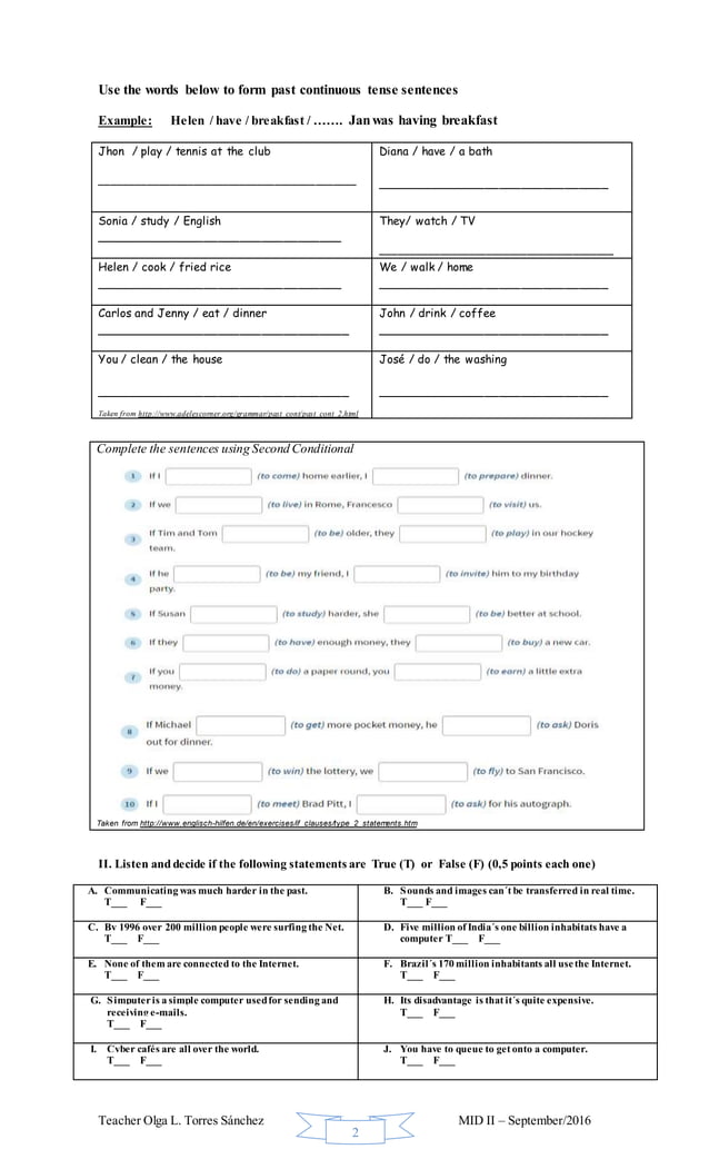FINAL ENGLISH TEST - MID II | PDF