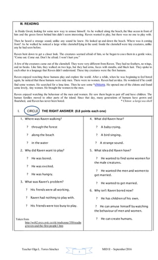 FINAL ENGLISH TEST - MID II | PDF