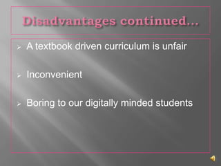Textbook Driven Curriculum | PPSX