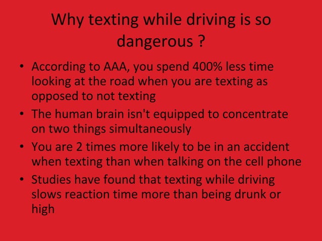 Final texting while driving | PPT | Injuries | Diseases and Conditions