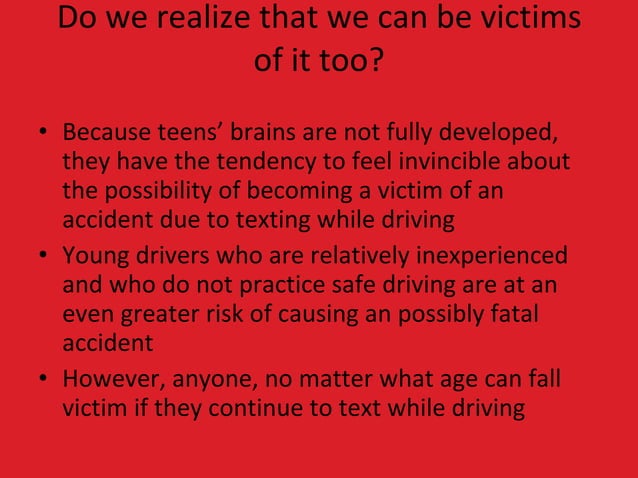 Final texting while driving | PPT | Injuries | Diseases and Conditions
