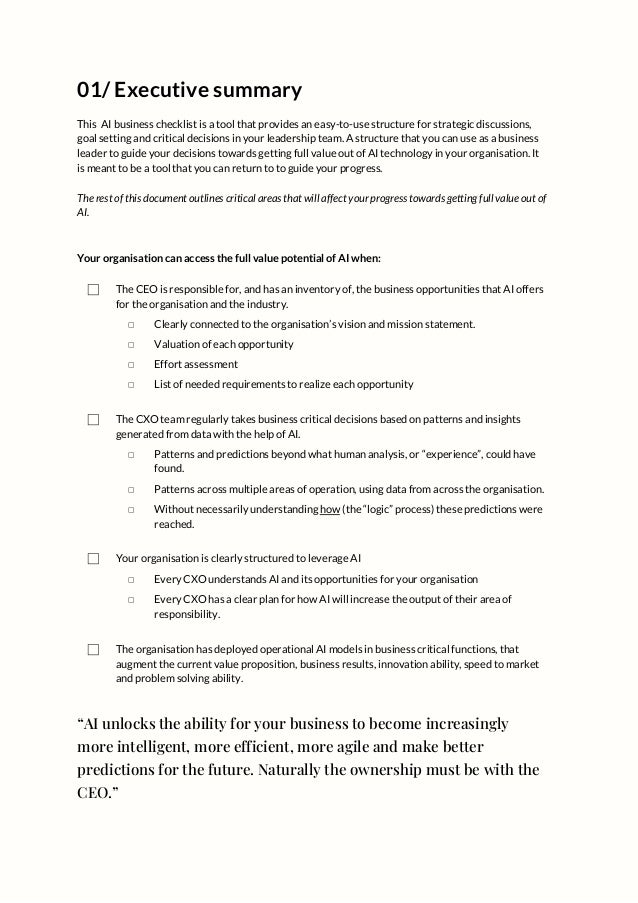 The AI business checklist for CEOs | PDF