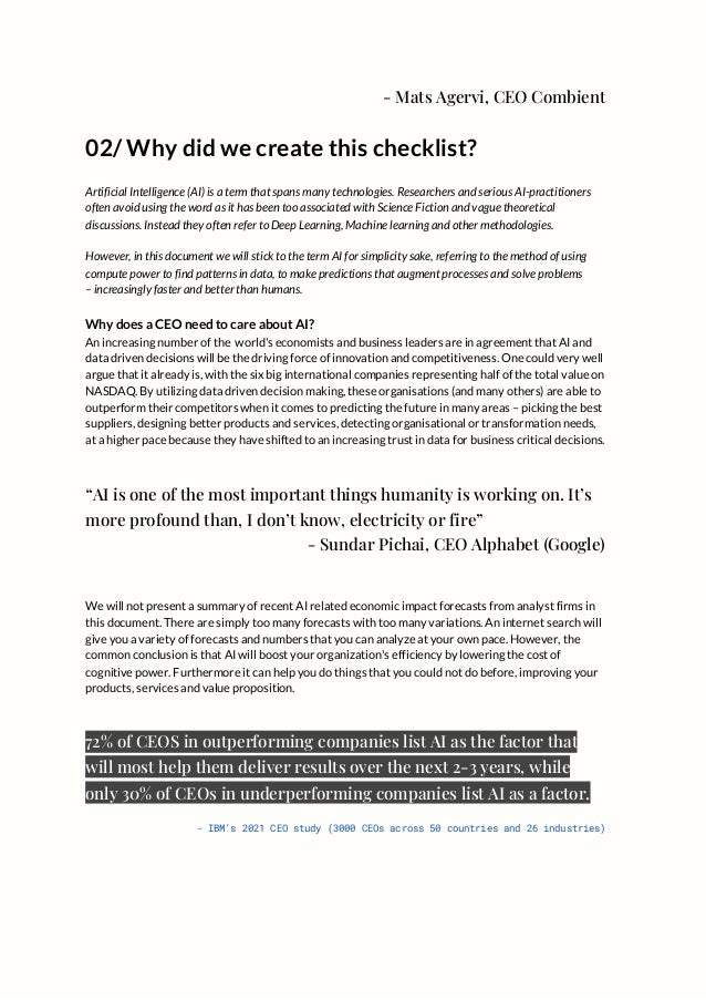 The AI business checklist for CEOs | PDF
