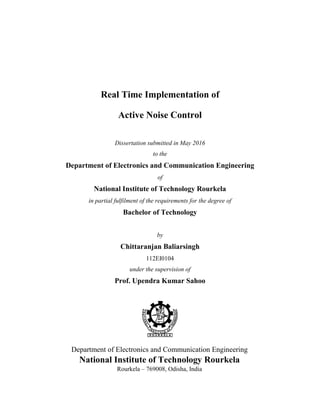 Real Time Implementation of Active Noise Control | PDF