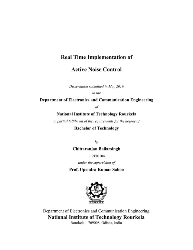 Real Time Implementation of Active Noise Control | PDF | Digital Audio | Computer Software and ...