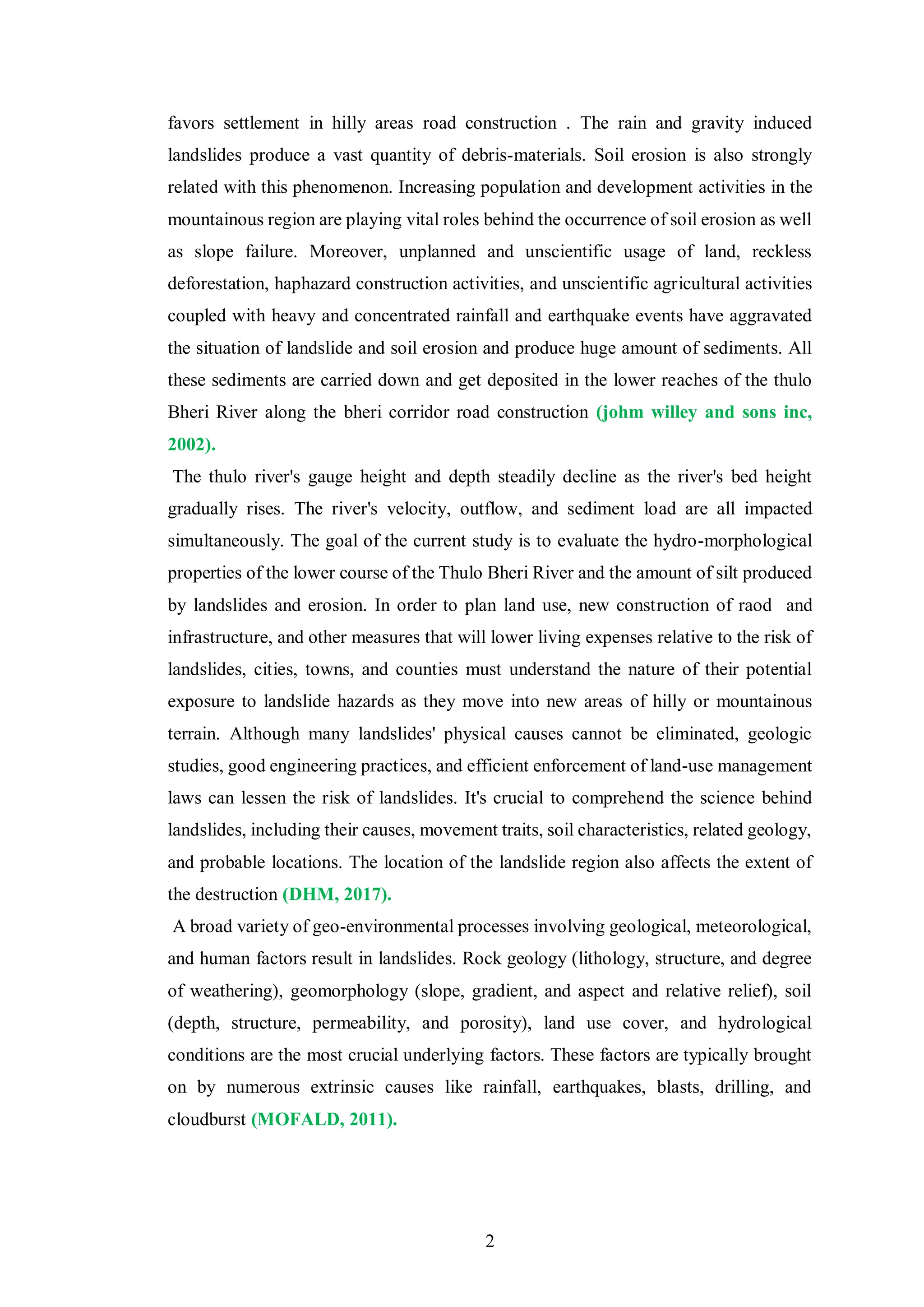 assessment of landslide prone area their consequence due to bheri ...
