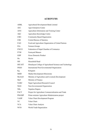 VALUE CHAIN ANALYSIS OF VEGETABLES IN KATHMANDU VALLEY: A CASE OF ...