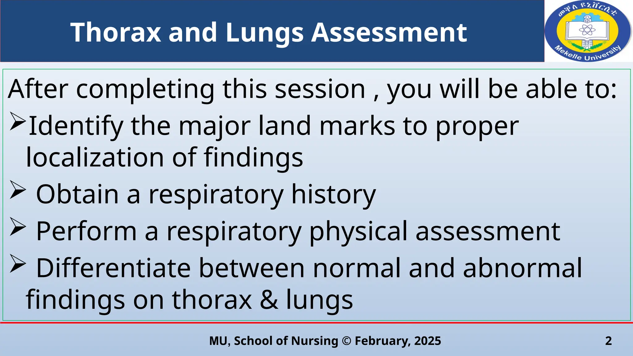 Nursing health Assessment for Thorax and Lungs.pptx