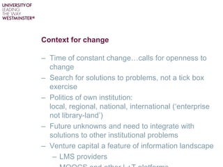 Library Systems Workshop - Final Thoughts | PPT