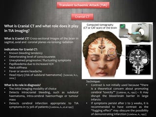 Transient Ischaemic Attack - Imaging Pathways | PPTX