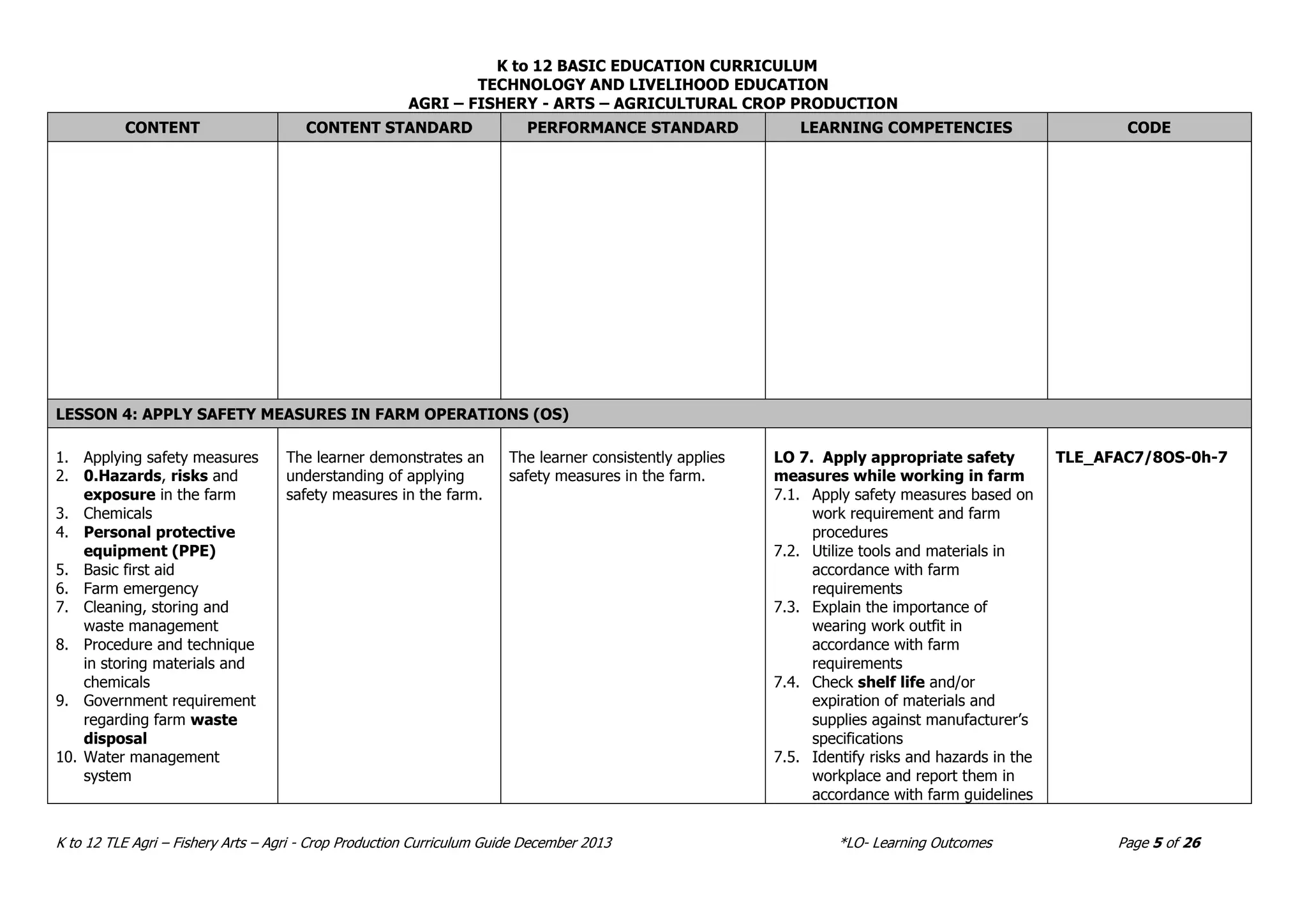 TLE-AF Agri Crop Production Curriculum Guide | PDF