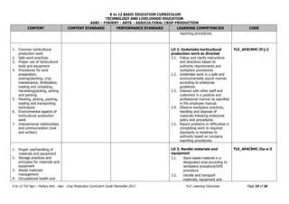 TLE-AF Agri Crop Production Curriculum Guide | PDF
