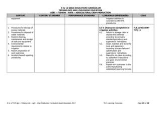 TLE-AF Agri Crop Production Curriculum Guide | PDF