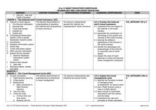 TLE-HE Travel Services Curriculum Guide | PDF