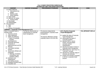 TLE-HE Travel Services Curriculum Guide | PDF