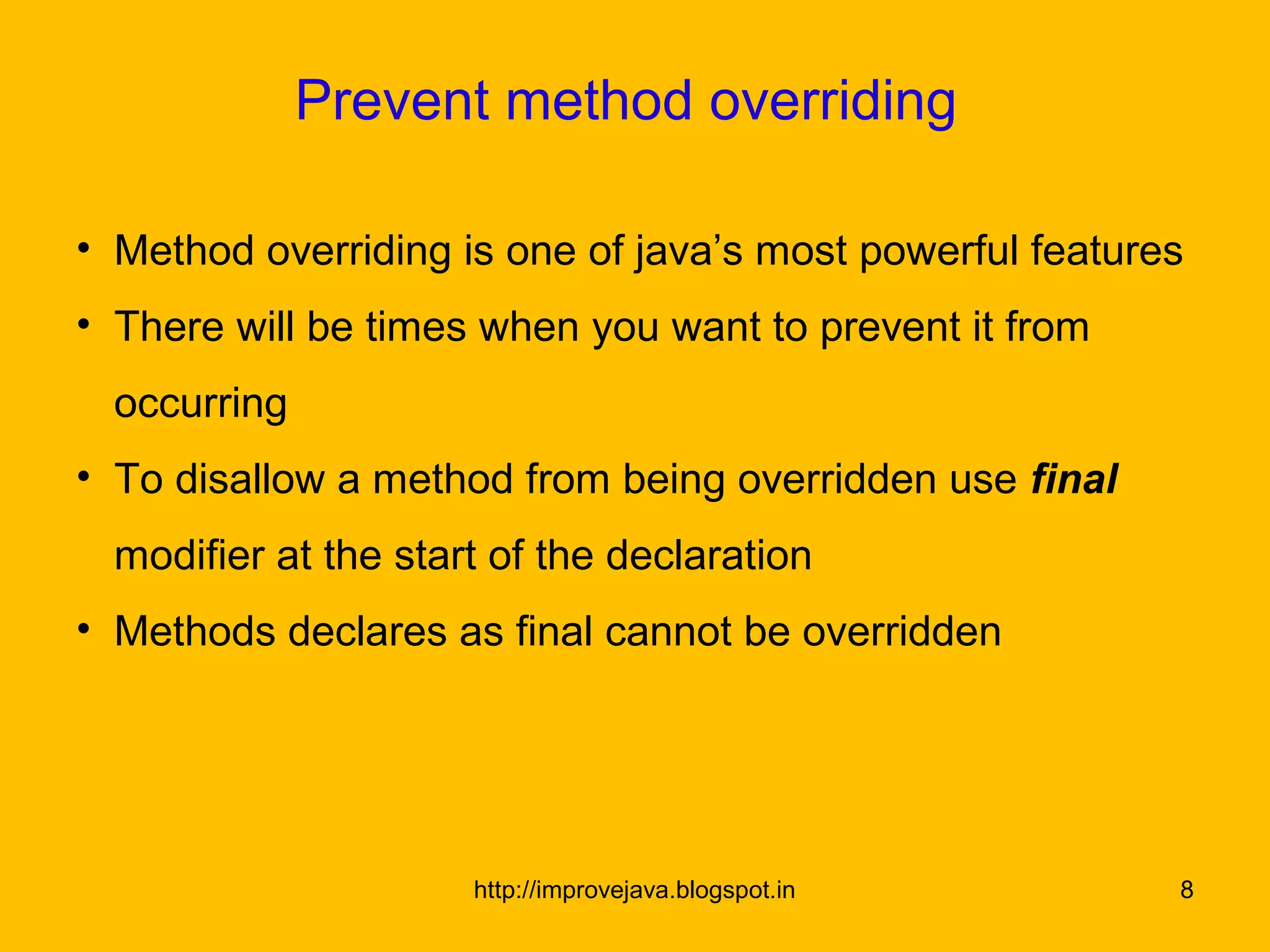 Final ‘ to avoid overriding | PPT
