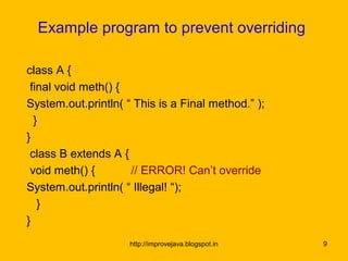 Final ‘ to avoid overriding | PPT