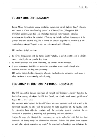 Toyota Production System | DOCX