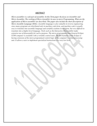 Micro Assembler | PDF