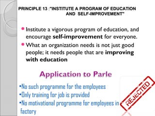 Deming's principle at Parle | PPT