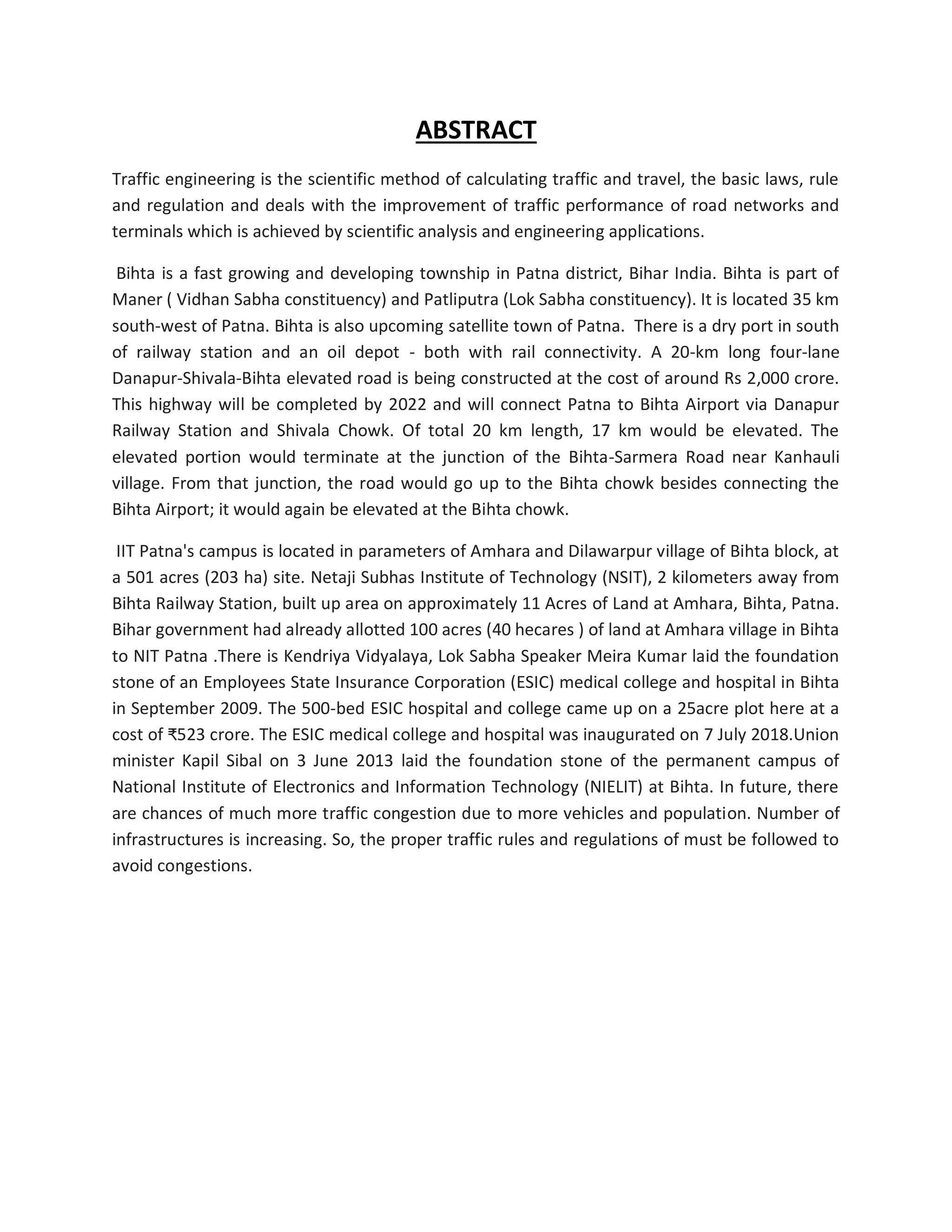 Traffic study project for final year CIVIL engineering | PDF