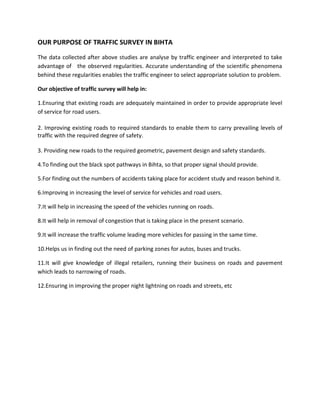 Traffic study project for final year CIVIL engineering | PDF