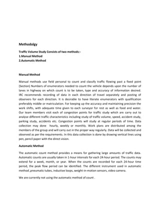 Traffic study project for final year CIVIL engineering | PDF