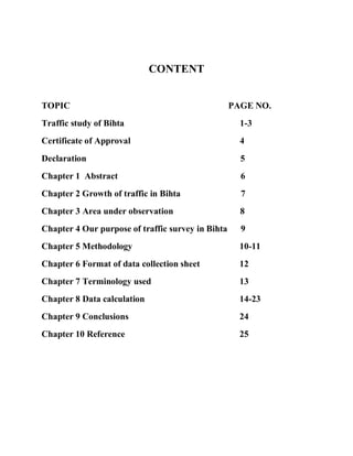 Traffic study project for final year CIVIL engineering | PDF