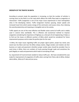 Traffic study project for final year CIVIL engineering | PDF