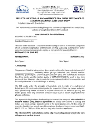 Final Trial Protocol - Super Grain Bags | PDF