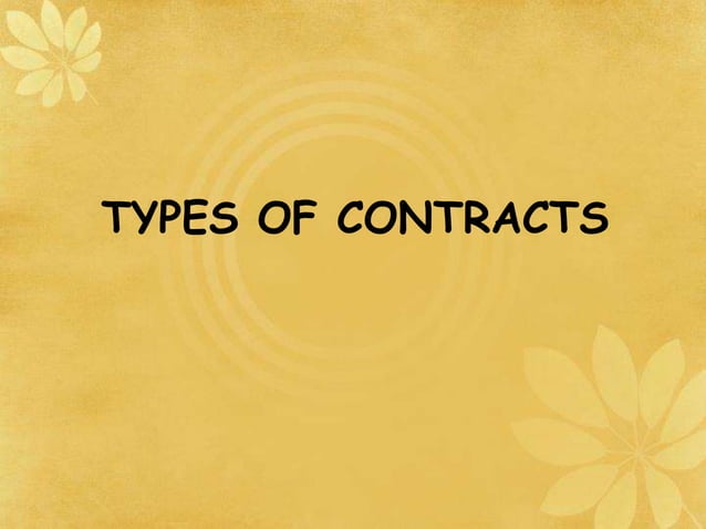 Final types of contracts- different types of contracts | PPT