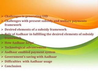 UIDAI:use of technology in increasing efficiency,delivery and ...
