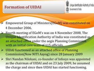 UIDAI:use of technology in increasing efficiency,delivery and ...