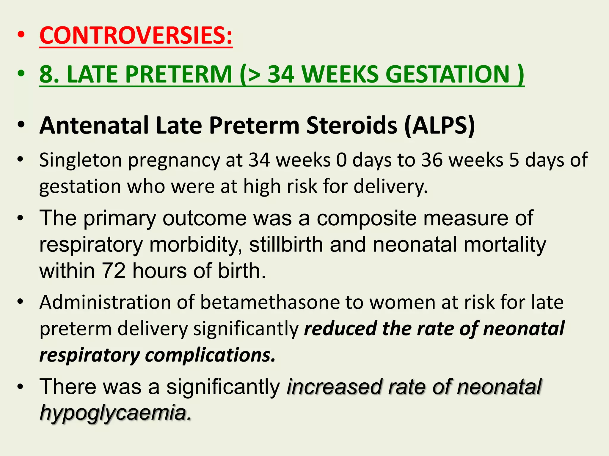 Update on Antenatal Steroids 2021 - Dr Padmesh | PPTX