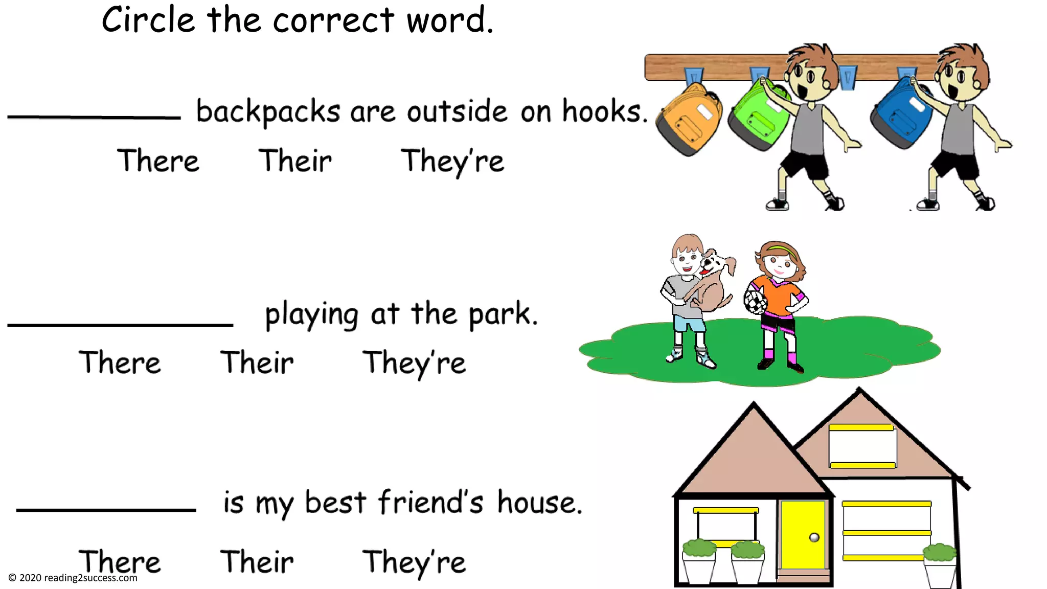 Teaching kids when to use there, their they're | PDF