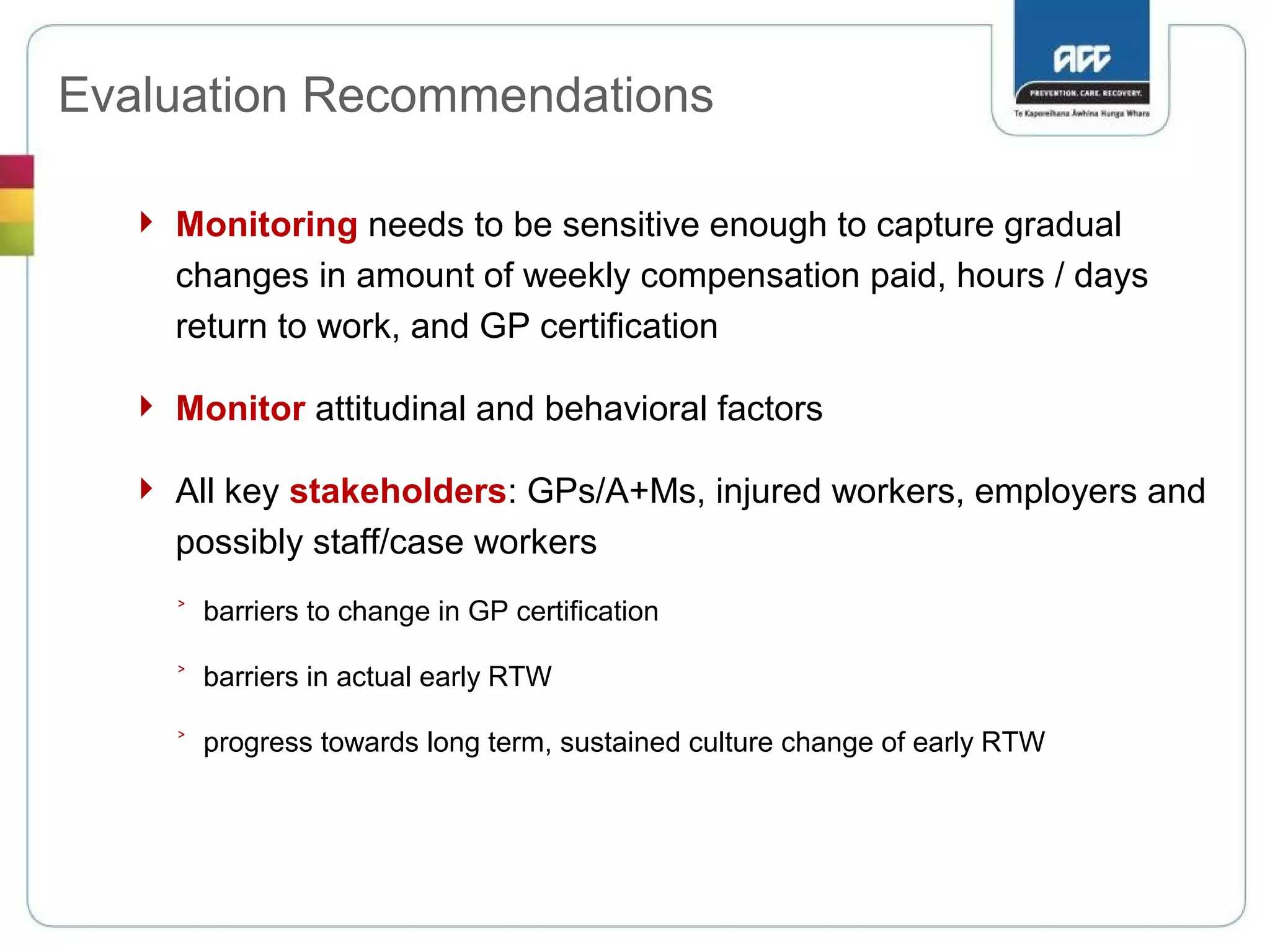 Evaluation learnings - Better @ Work: | PPT