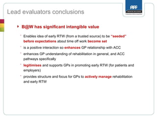 Evaluation learnings - Better @ Work: | PPT