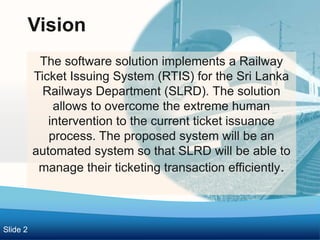Railway Ticket Issuing System (Online) | PPTX